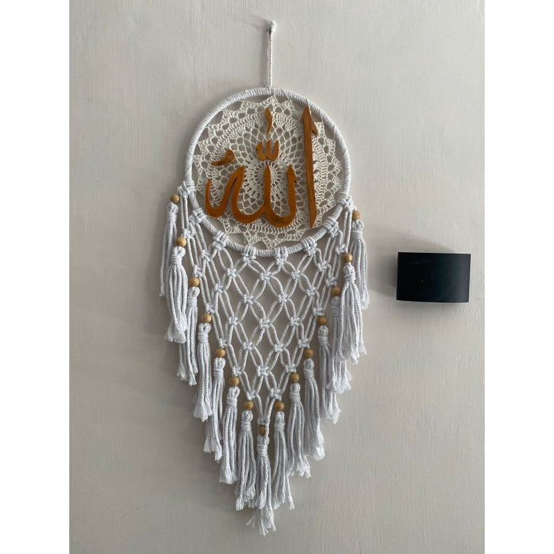 Jual ( ready stok) Macrame kaligrafi kayu-hiasan dinding lafadz Allah ...