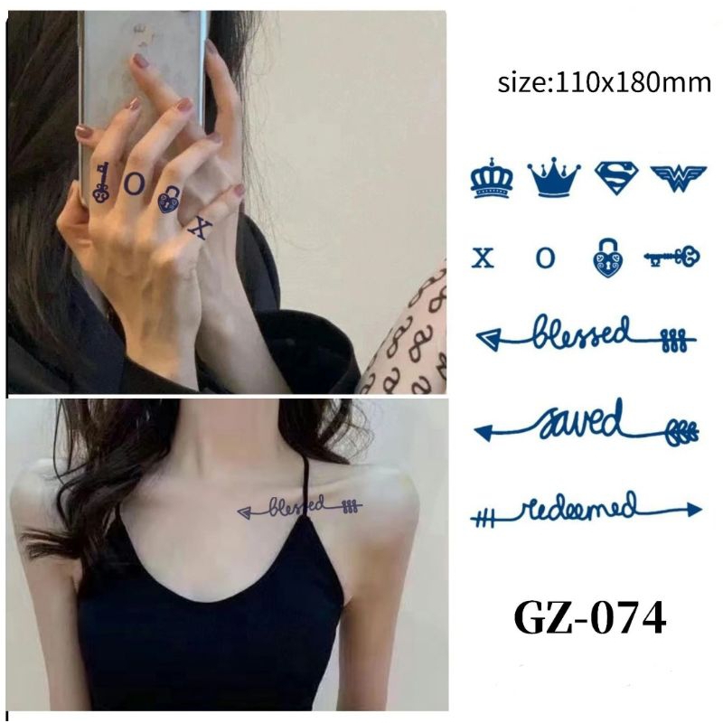 Jual Tato Semi Permanen Tahan Lama Satu Bulan Seri GZ 074 MAHKOTA RAJA ...