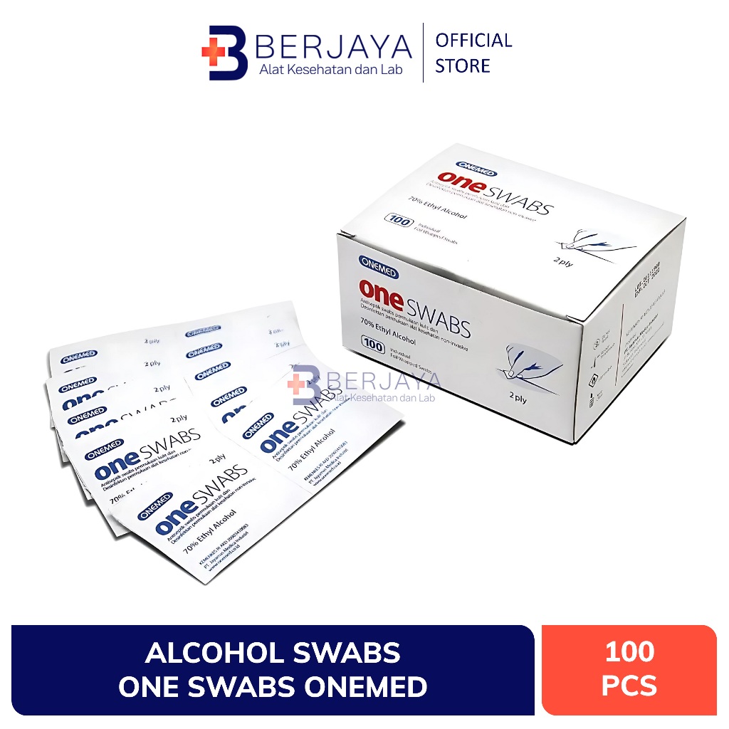 Jual Tisu Alkohol / Ethyl Alcohol Swab 70% isi 100 pcs One Swab ...