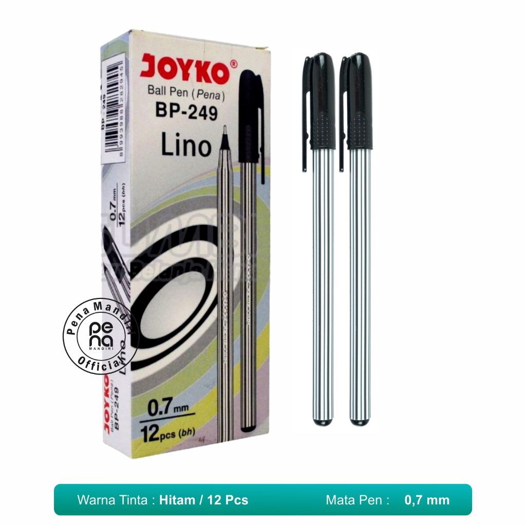 Jual pen LINO BP-BP-249 JOYKO/Pulpen Joyko hitam/ball pen/bolpoin/pena ...