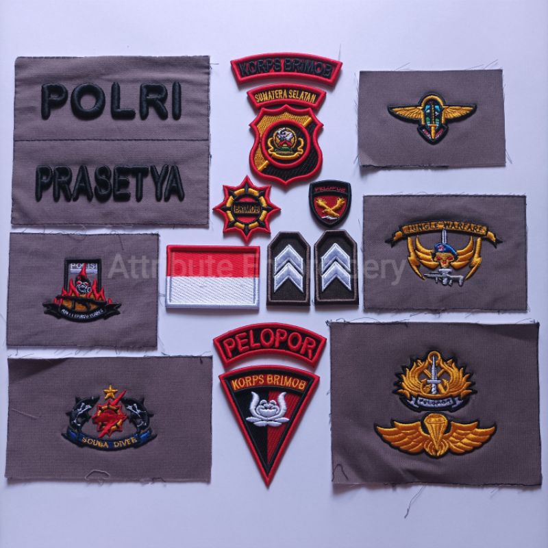 Jual ATRIBUT BRIMOB / PDL COKLAT BRIMOB BORDIR TIMBUL & NON TIMBUL ...