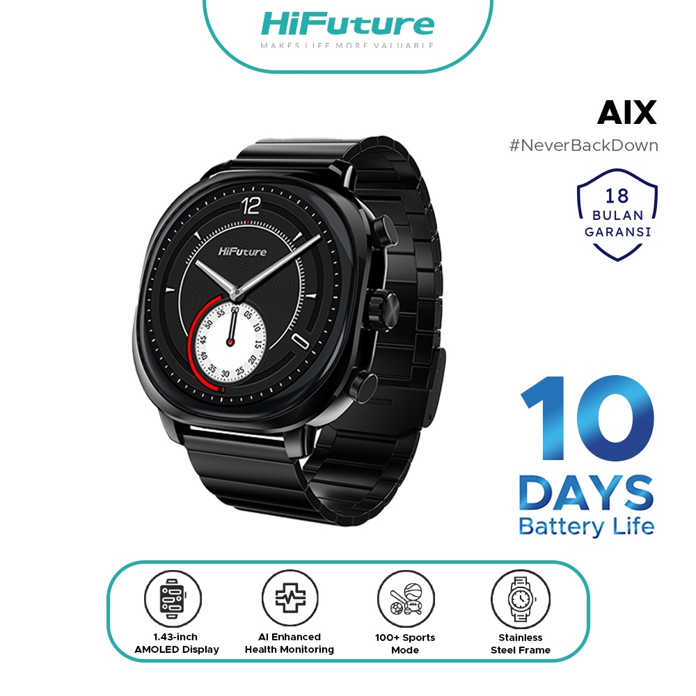 Jual Hifuture Aix BT Calling Smartwatch Stainless AMOLED Display 1.43" Health & Sleep Monitor ...