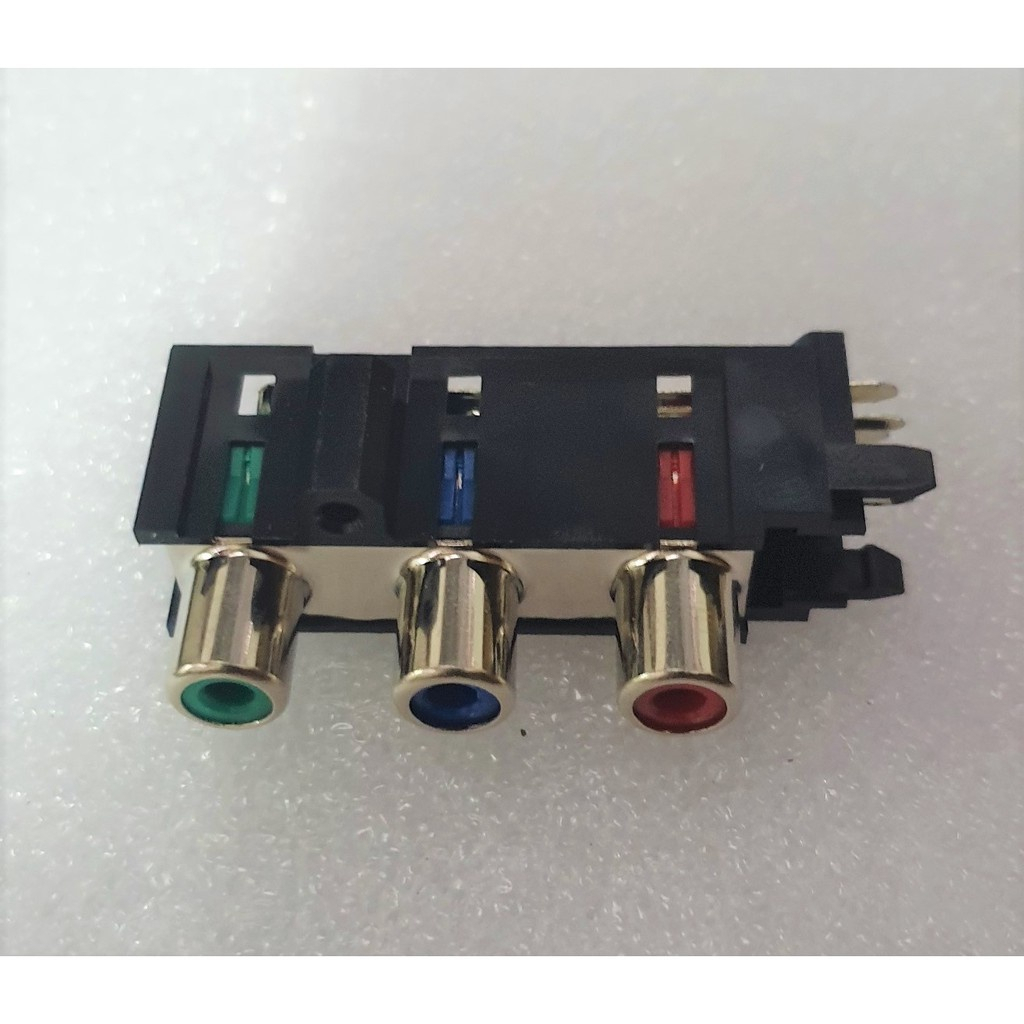 Jual Socket Female RCA 3 Slot Lubang Konektor Video Component merk ...