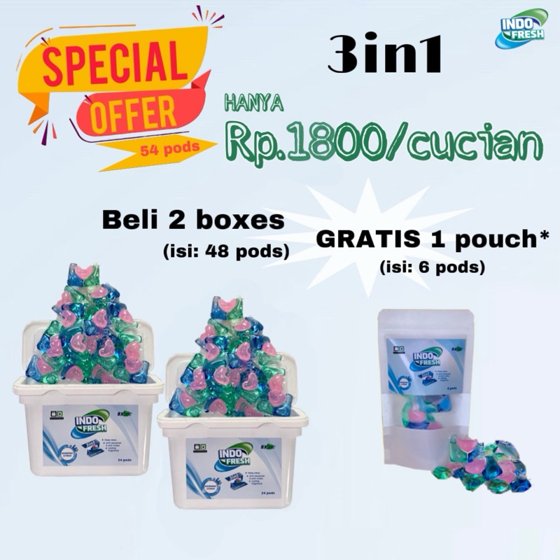 Jual (Paket 54 pods) 3in1 INDOFRESH Morning Citrus | Shopee Indonesia