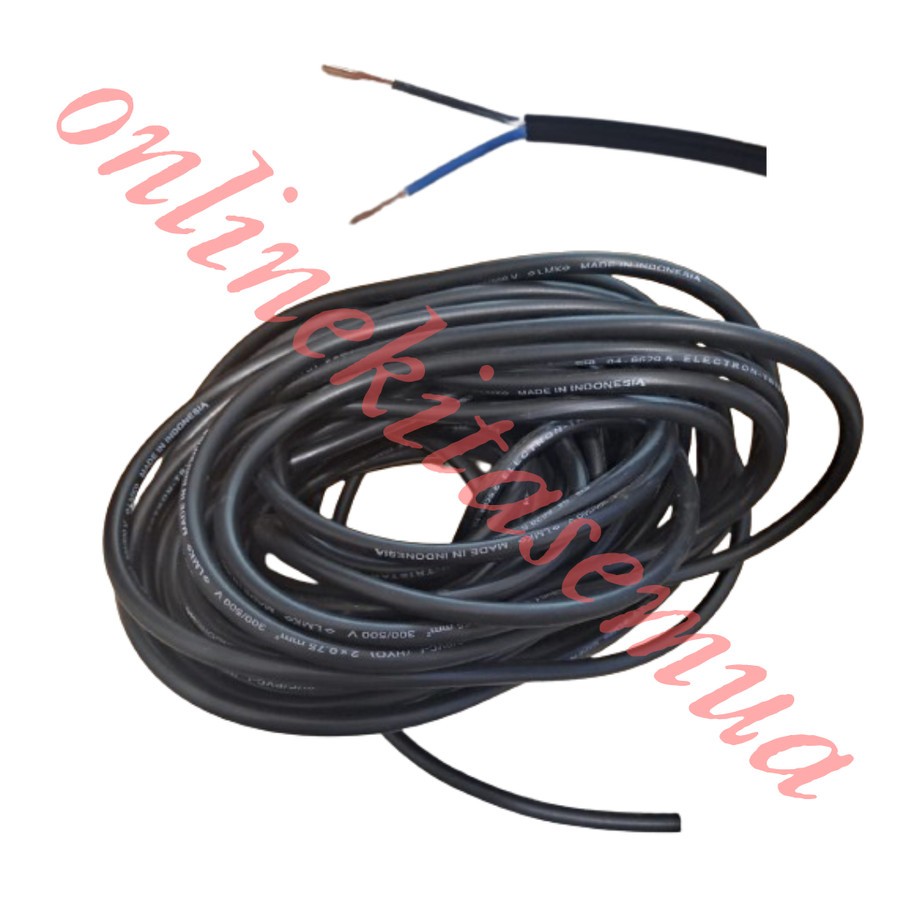 Jual Per Meter Kabel Serabut 2x0.75mm SNI Putih Nym Hyo / Hitam Nyy hyo Tembaga Murni | Shopee ...