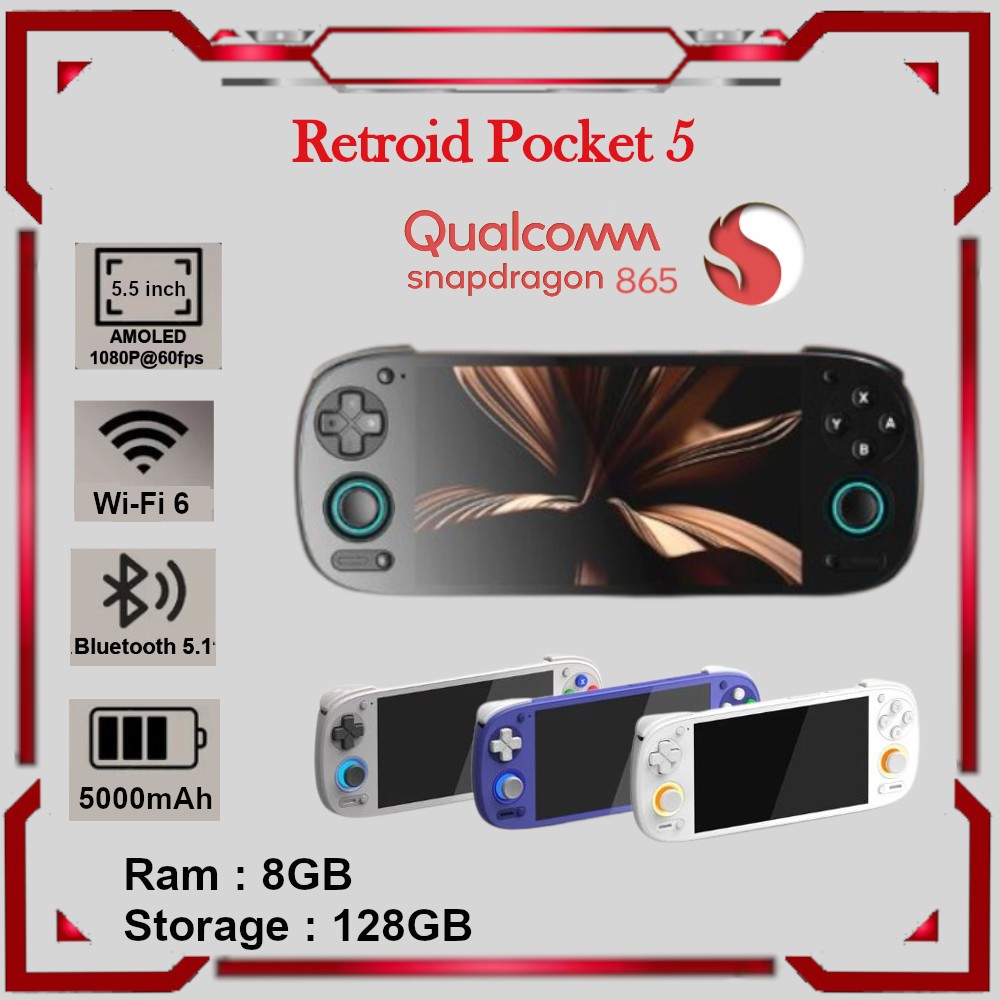 Jual Retroid Pocket 5 Handheld Retro Video Game Console Classic PS1 PSP ...
