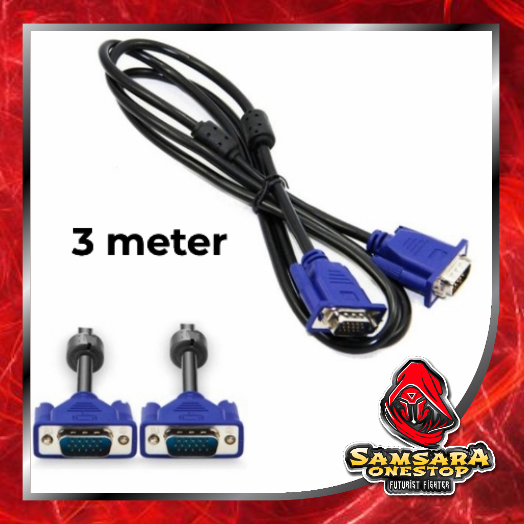 Jual Kabel VGA NYK 3m / Kabel VGA 3 meter / VGA 3 m | Shopee Indonesia