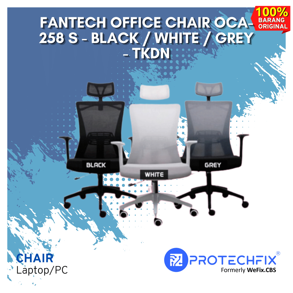 Jual FANTECH OFFICE CHAIR OCA-258 S - BLACK / WHITE / GREY - TKDN ...