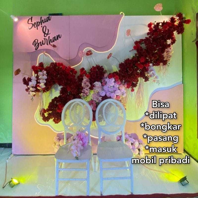 Jual Backdrop papan panel flower. Backdrop triplek dekorasi. Lamaran ...