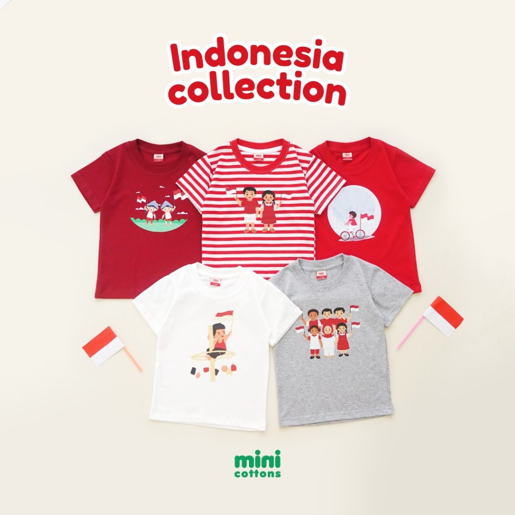 Jual Mini Cottons Kaos Indonesia 17an Merdeka Series 1-12 Tahun | Shopee Indonesia