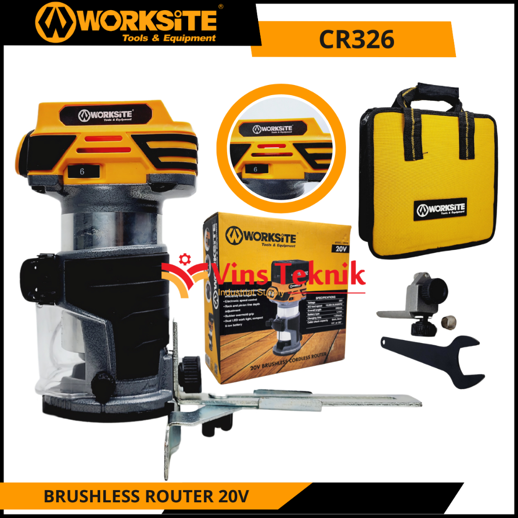 Jual Mesin Profil Baterai Trimmer Cordless Brushless CR326 WORKSITE ...