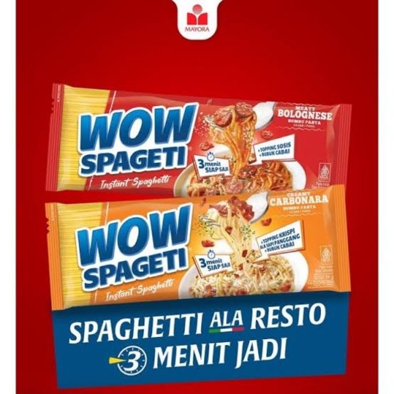 Jual Wow spaghetti carbonara / bolognese / aglio olio 88gr | Shopee ...