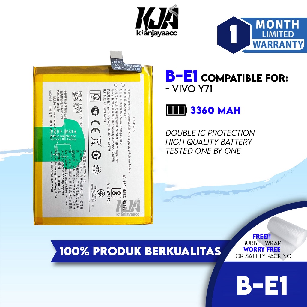 Jual Baterai Vivo Y71 / 1724 1801i B-E1 Original OEM Batre Batrai ...