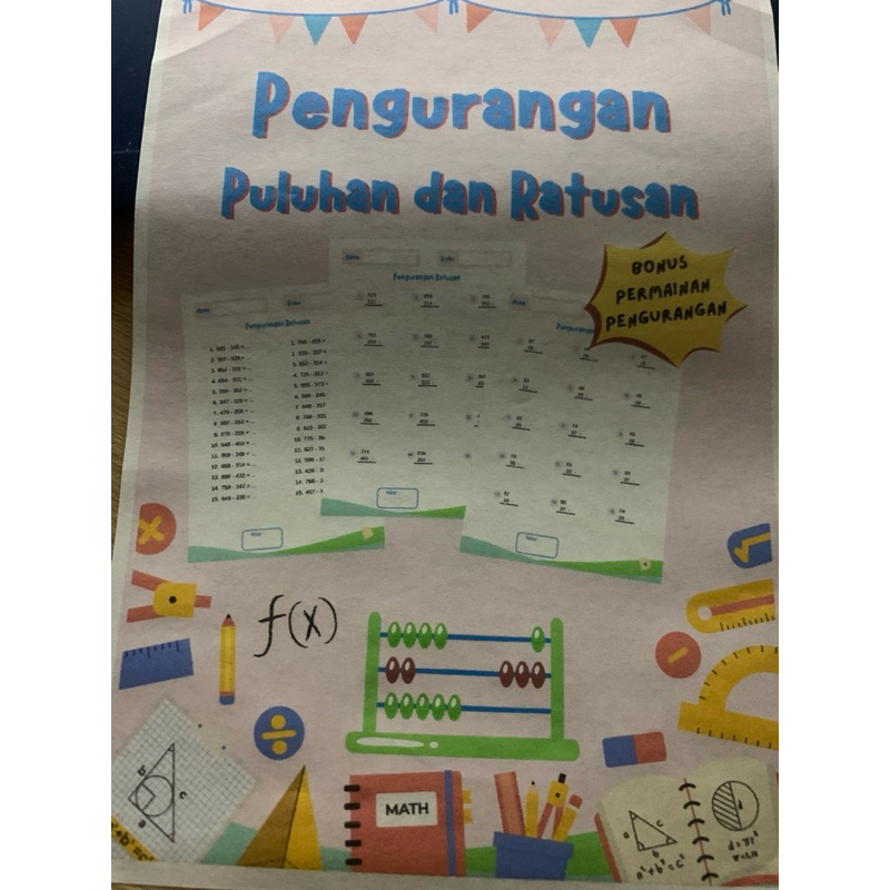 Jual LATIHAN SOAL SD PENGURANGAN PULUHAN DAN RATUSAN 22 LEMBAR | Shopee ...