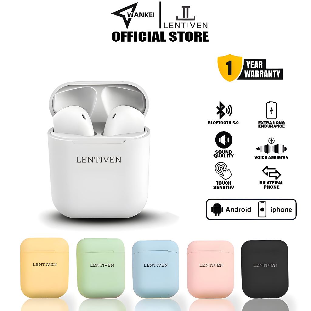 Jual WANKEI LENTIVEN Earphone Headset Bluetooth Tahan Air Touch HiFi ...