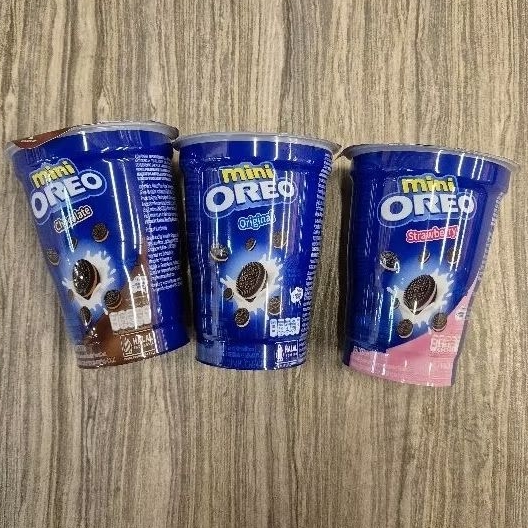 Jual Mini OREO cup biskuit cream COKLAT / STRAWBERRY / ORIGINAL 61.3gr ...