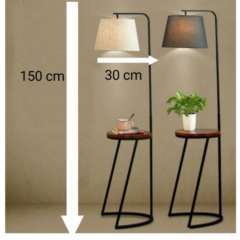 Jual Floor lampu standing aesthetic multifungsi + meja lampu hias sudut ...