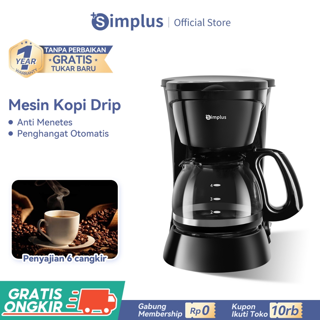 Jual Simplus Coffee Maker Mesin Kopi 600ml pembuat kopi espresso ...