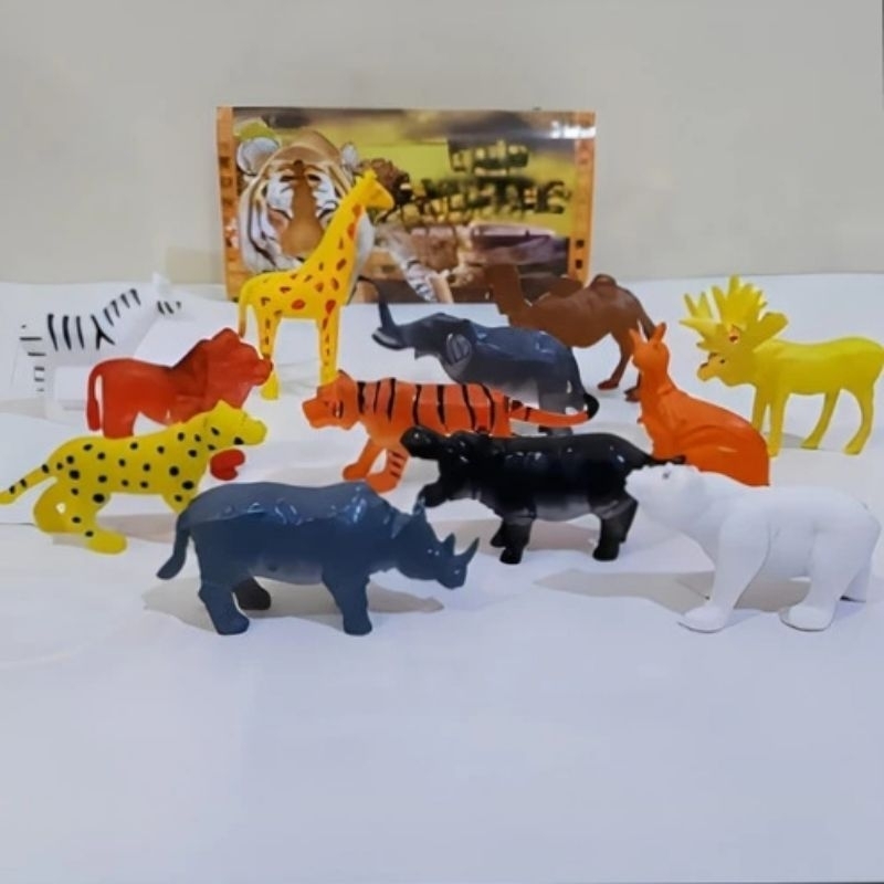 Jual Mainan Binatang Liar Karet isi 12 pcs Wild World Animal Planet Zoo ...