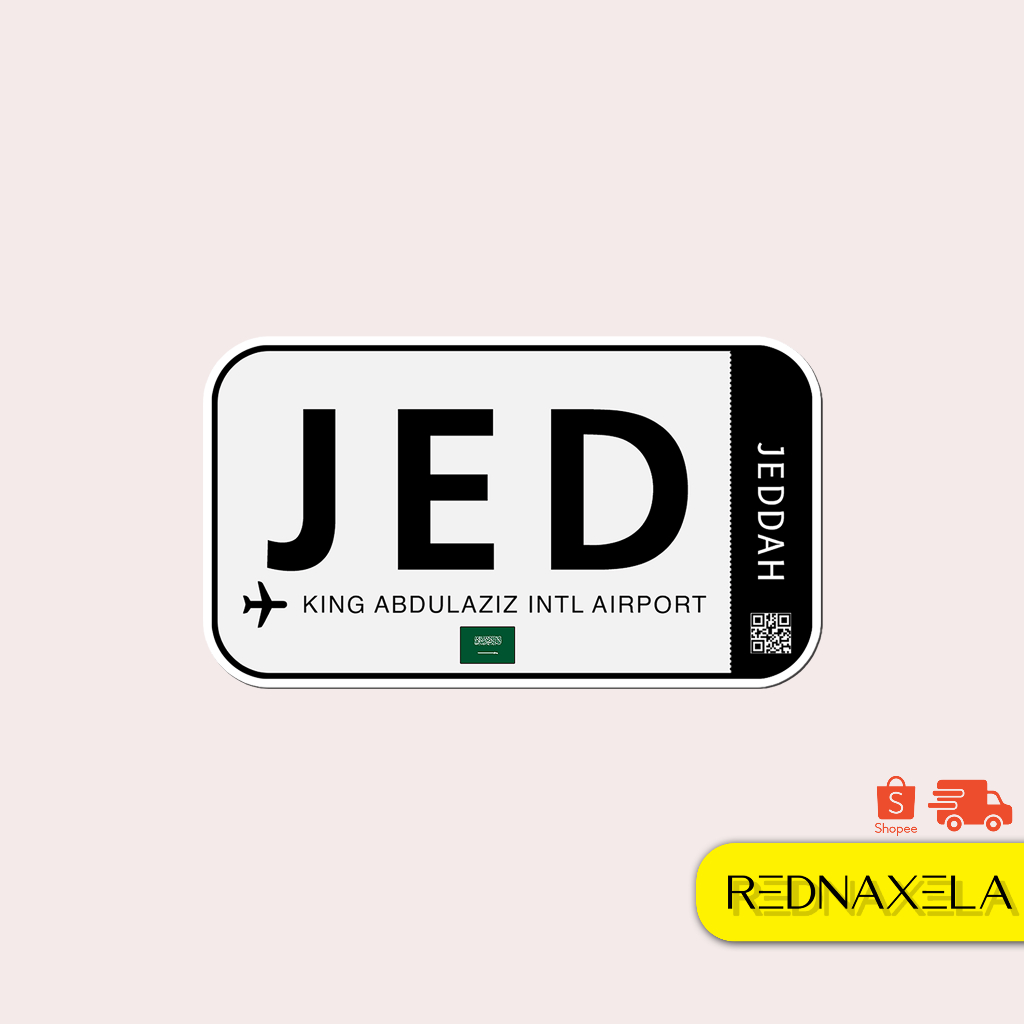 Jual Stiker Vinyl King Abdulaziz International Airport Code JED Sign ...