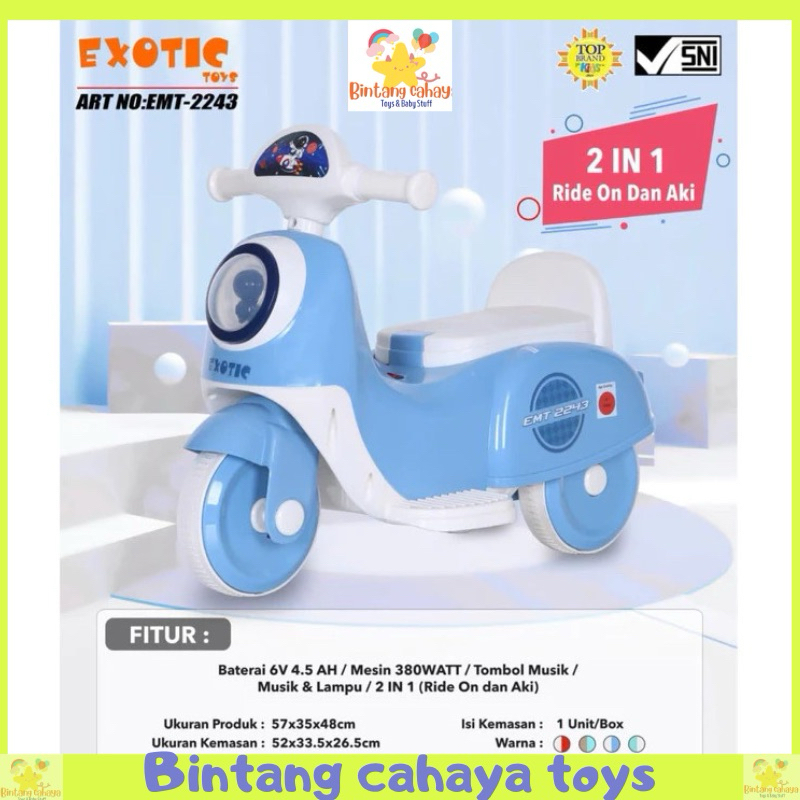 Jual Motor Aki Anak Exotic EMT 2243 2222 sepeda Vespa Anak ces cas an ...