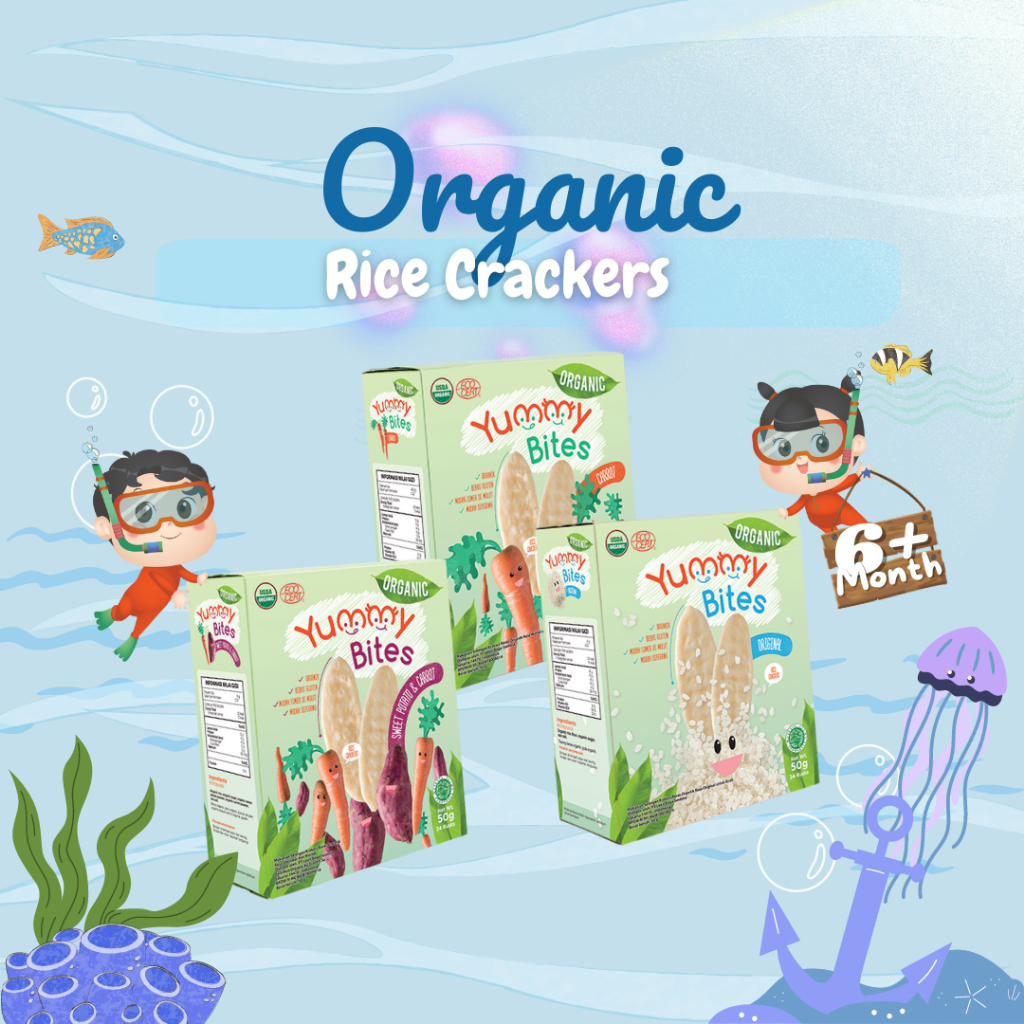 Jual Yummy Bites Rice Crackers Organic 50gr | Snack Bayi I Camilan anak ...