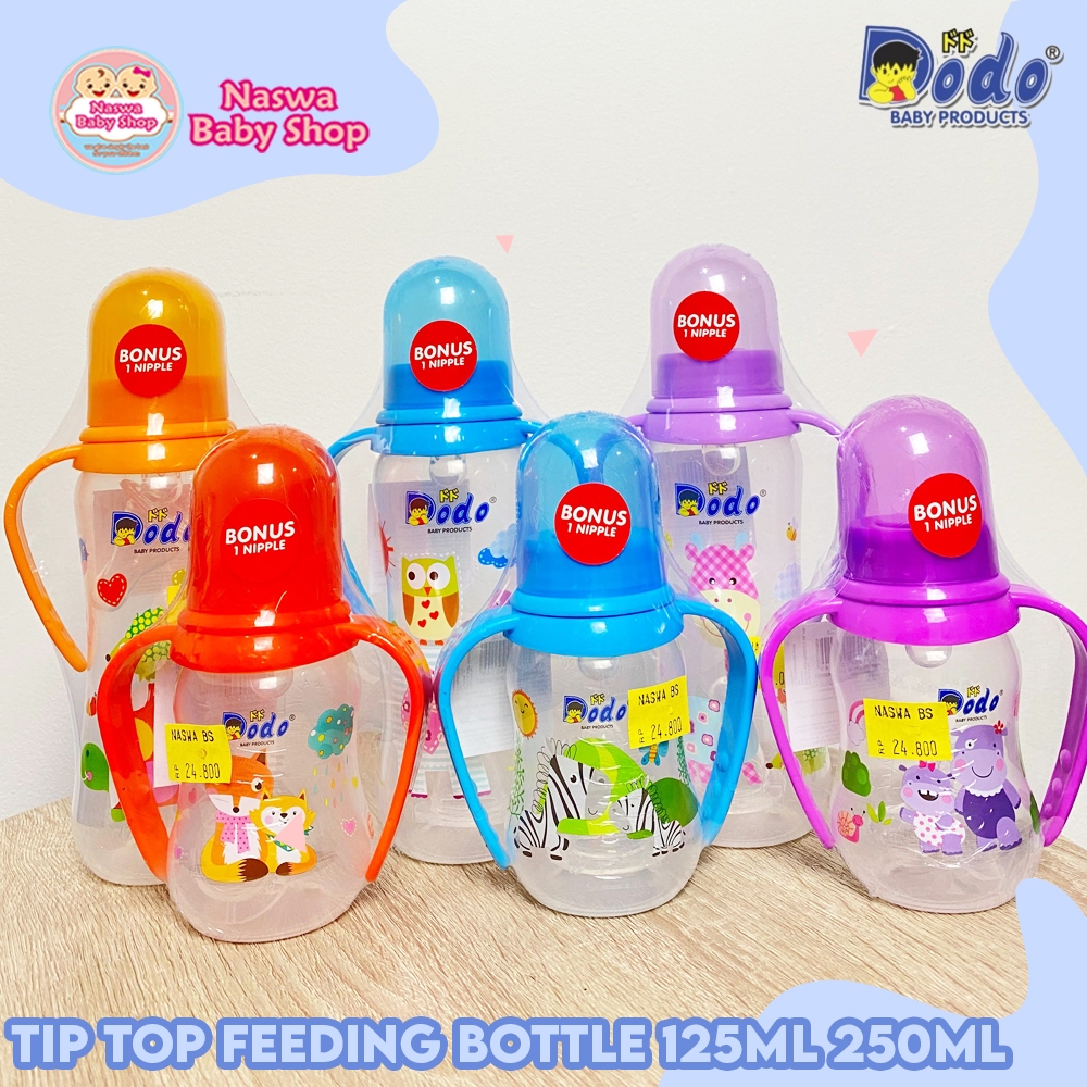 Jual Dodo Tip Top Feeding Bottle Botol Susu Bayi 125ml 250ml | Shopee ...