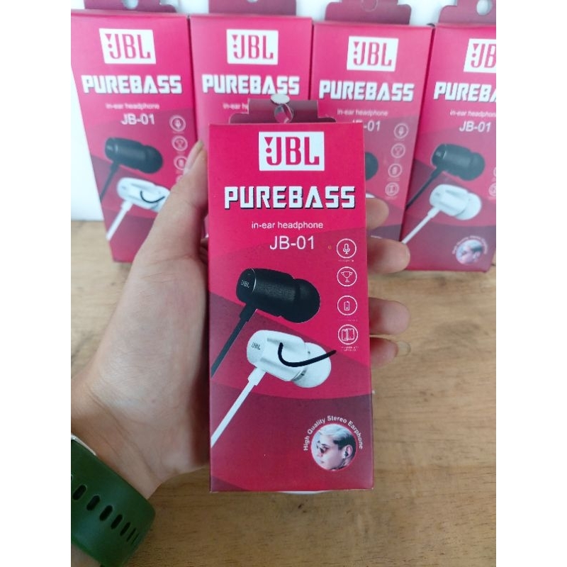 Jual JBL JB-01 Handsfree//Headphone In Ear Purebass | Shopee Indonesia