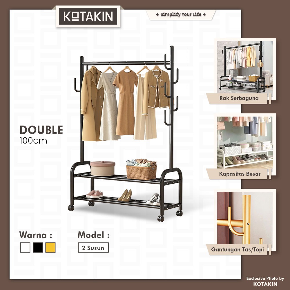 Jual Tempat Baju Gantung Stand Hanger Gawang Besi Rak Jemuran Pakaian ...