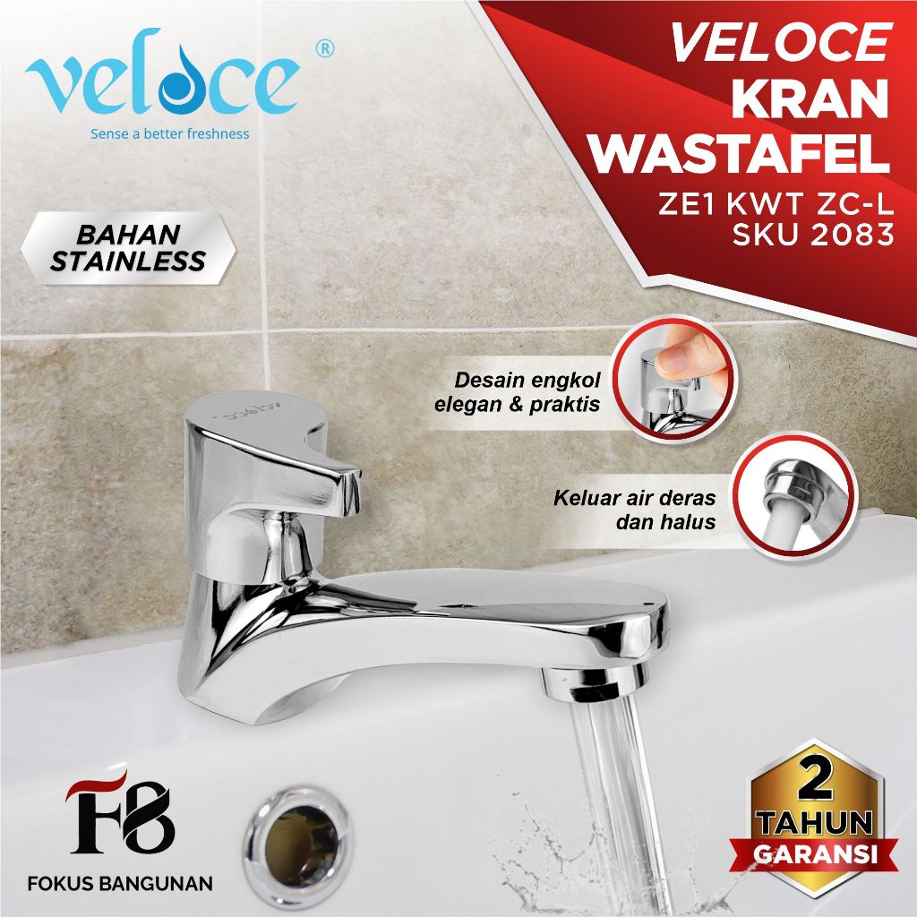 Jual Veloce Kran Air Wastafel Bak Cuci Piring Dingin Solid Iron ...