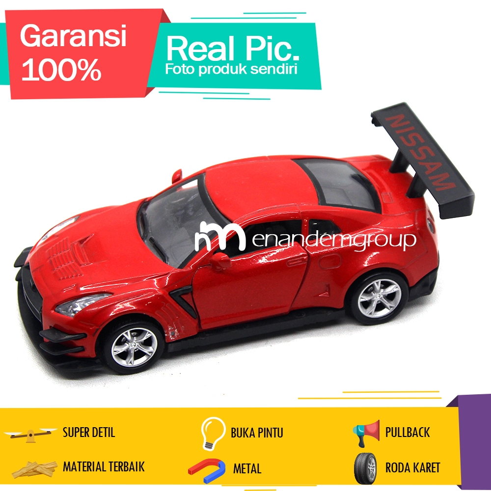 Jual Diecast Miniatur Mainan Mobil Sedan Sport Nissan GTR Besi Metal ...