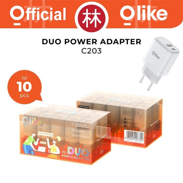 Jual Olike C203 Charger Dual Port USB Micro + Type-C 12W 2.4A Smart Protection - 1 BOX isi 10 ...