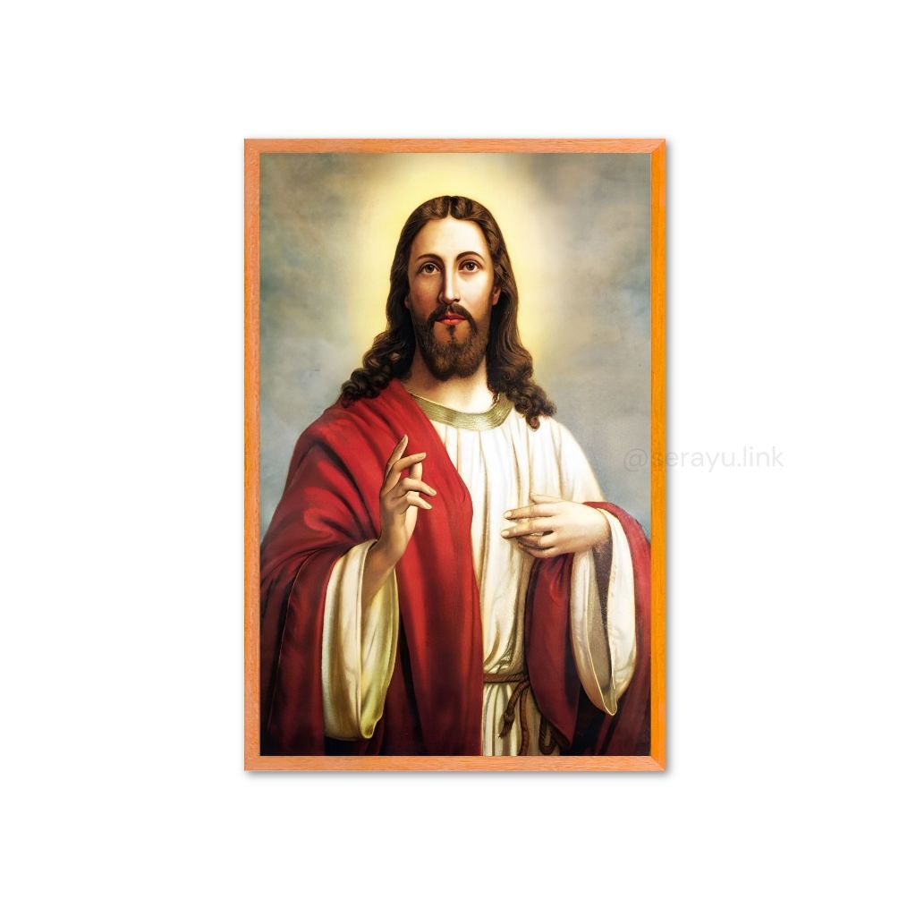 Jual Poster Yesus Untuk Pajangan Dinding Plus Bingkai Kayu 3D Aesthetic ...
