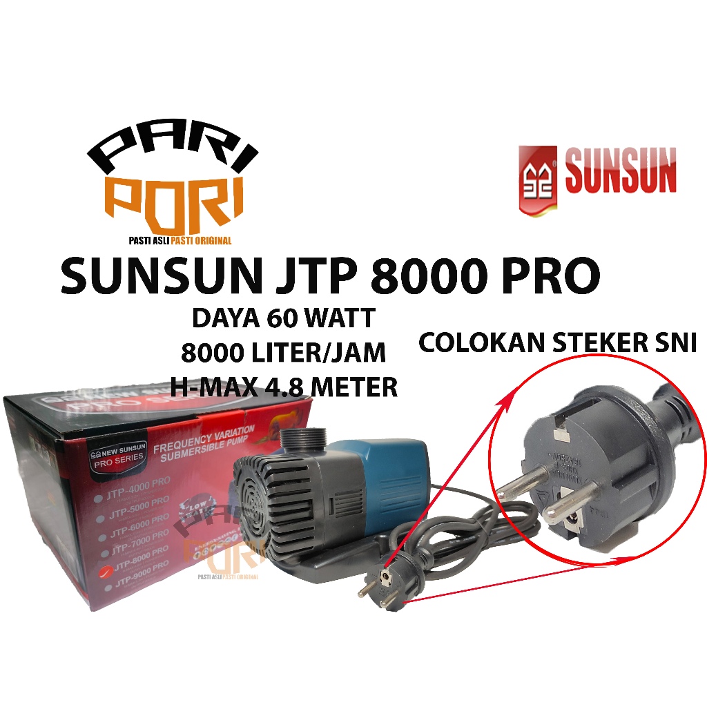 Jual ORIGINAL SUNSUN JTP 8000 PRO POMPA CELUP AQUARIUM KOLAM IKAN HYDROPONIK | Shopee Indonesia