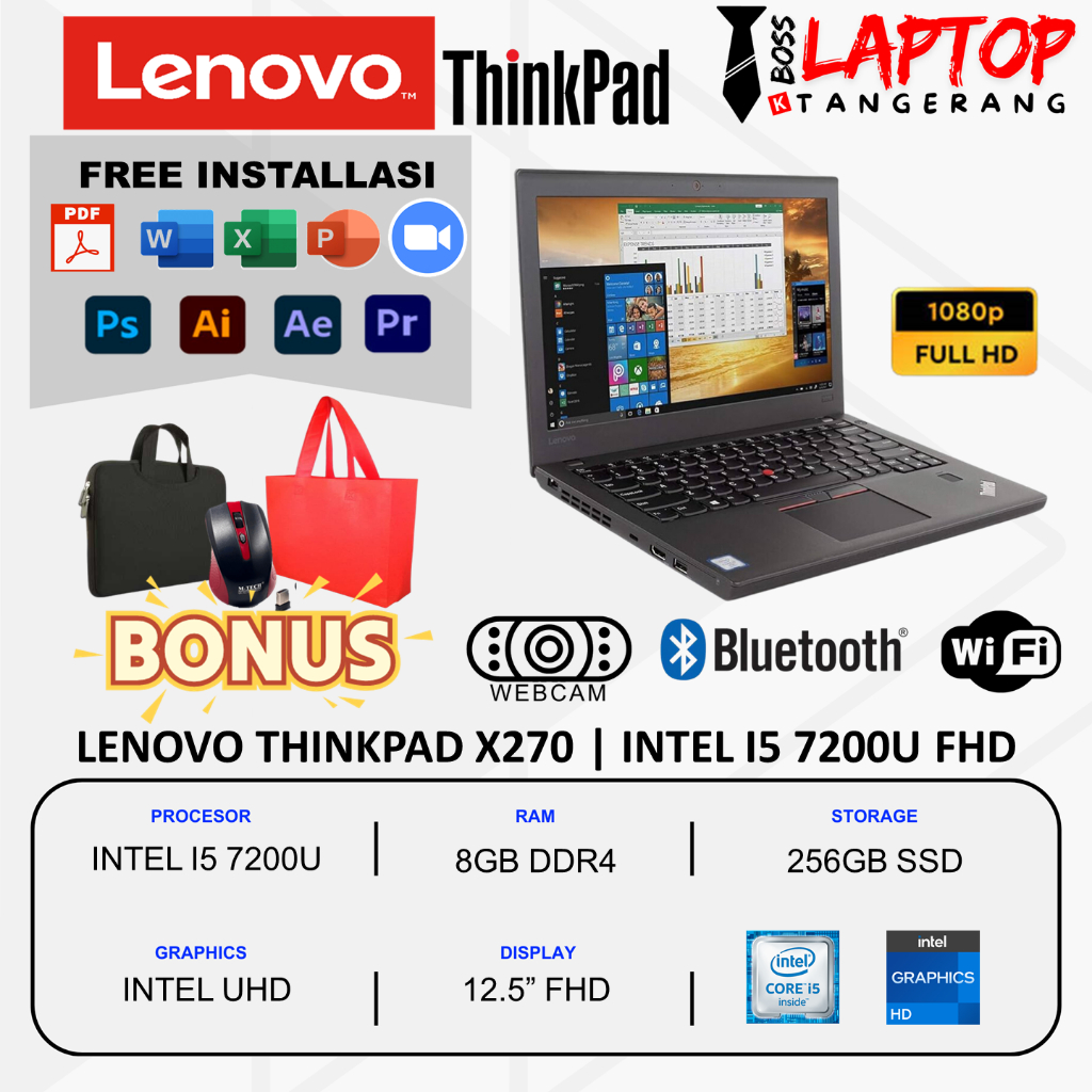 Jual Lenovo Thinkpad X270 Intel Core i5 Ram 8GB Ssd 512GB Windows 10 Pro Terlaris Paling Murah ...