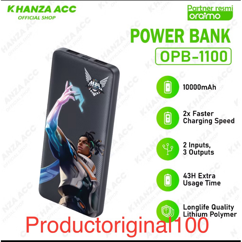 Jual Oraimo Powerbank x MPL Mobile Legends Toats 15 Flash Real Capacity ...