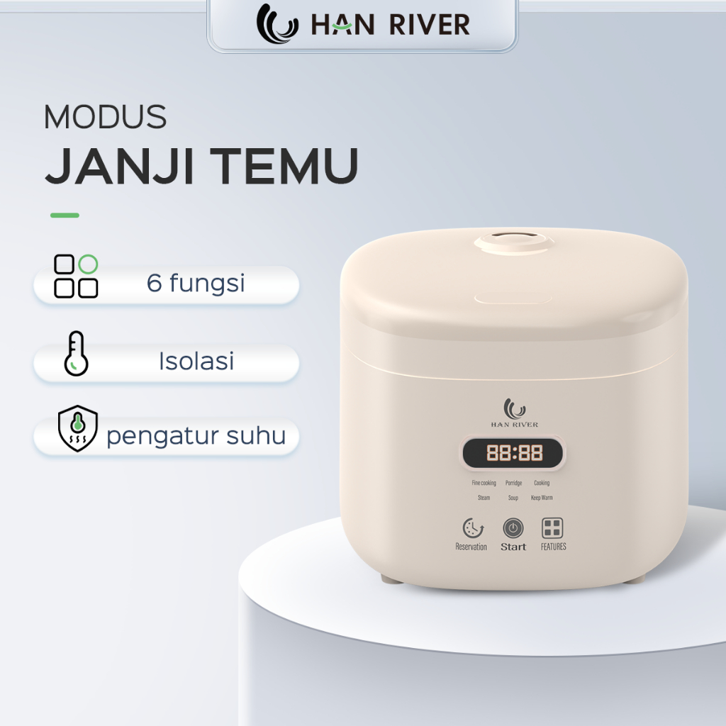 Jual HAN RIVER Rice Cooker HRRC01GD-02 1.2L Magic Com touch screen ...