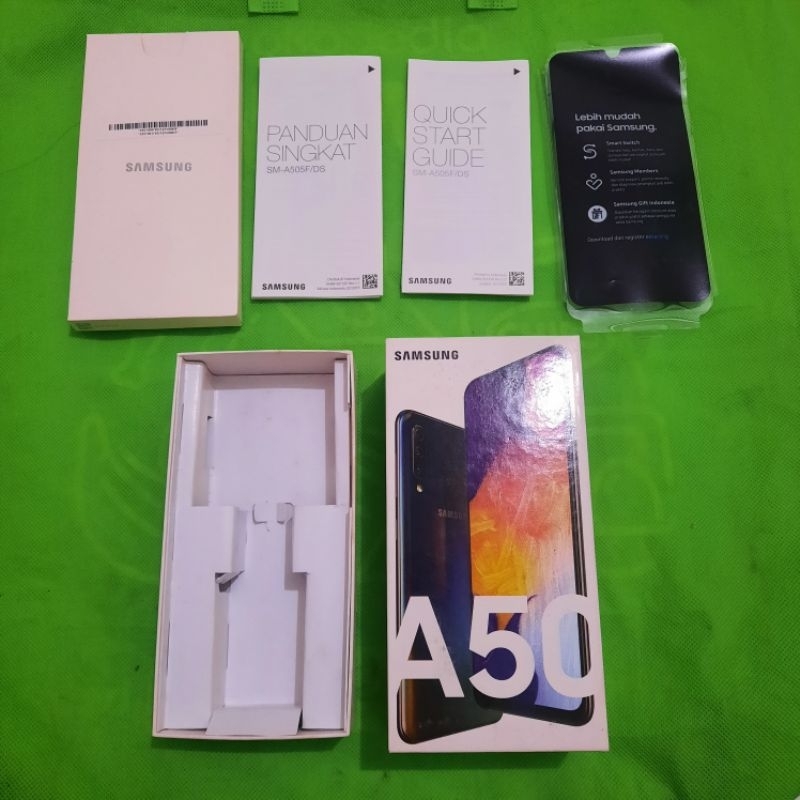 Jual dus box samsung a50 original copotan sein lengkap manual book ...