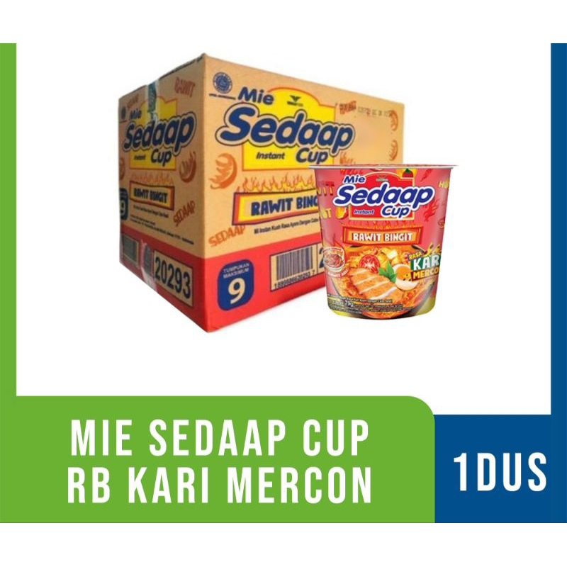 Jual NOODLES/MIE INSTANT SEDAP CUP RAWIT BINGIT RASA KARI MERCON DUS ...