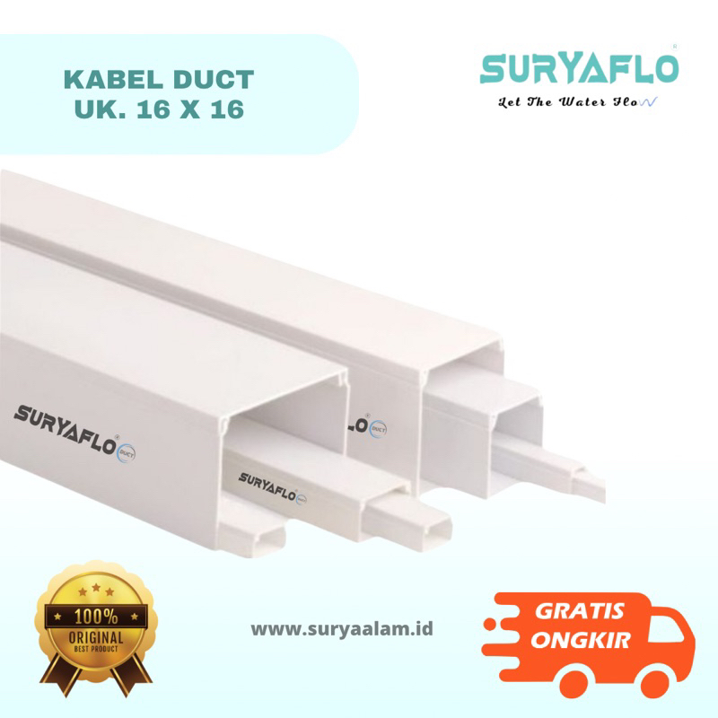 Jual KABEL DUCT 16 X 16 MM | TRUNKING DUCT 1,7 METER | SURYAFLO ELC ...