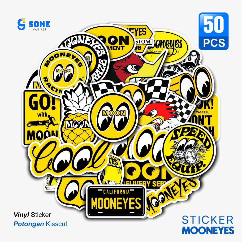 Jual Sticker Pack Mooneyes Waterproof Aesthetic- untuk Laptop, Motor ...