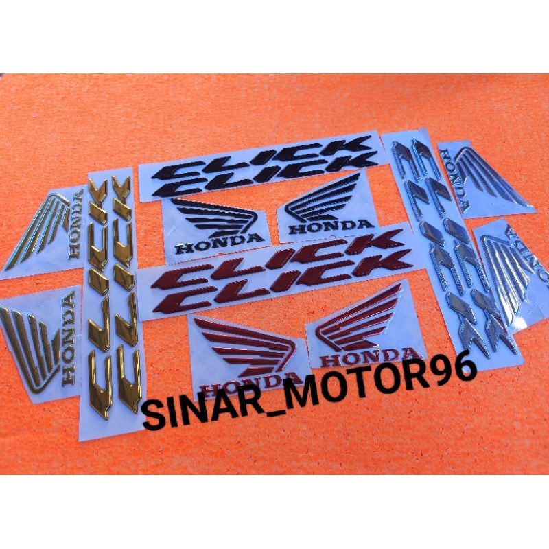 Jual EMBLEM LAMBANG TULISAN CLICK TIMBUL 3D PLUS EMBLEM SAYAP WINGS ...