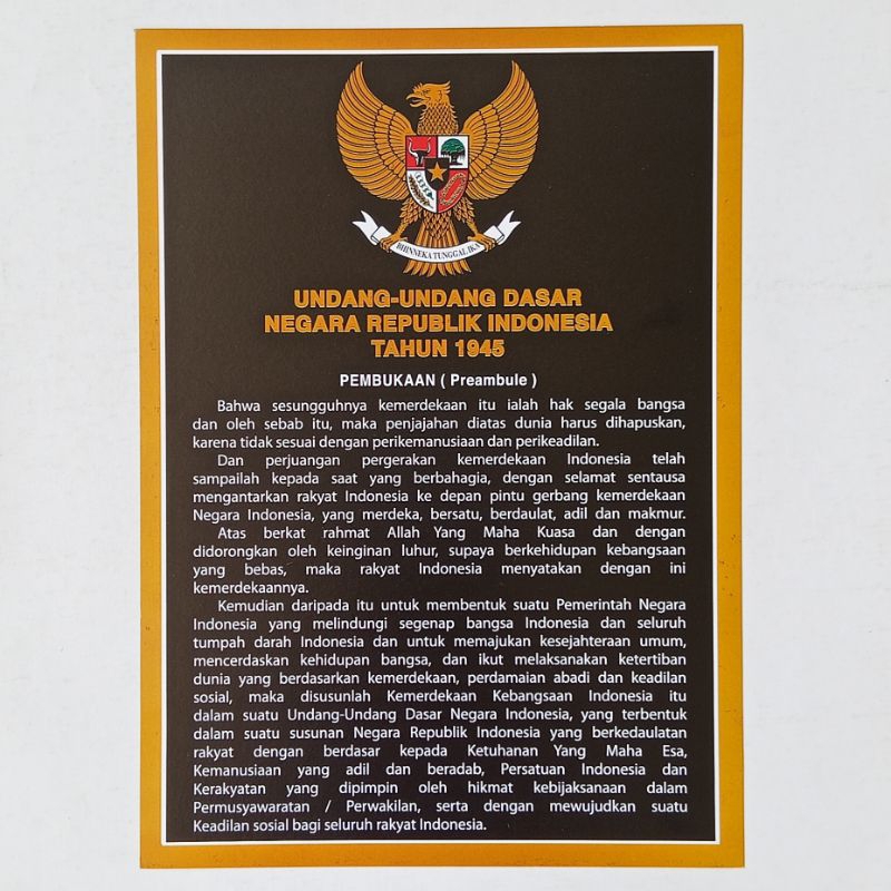Jual Poster Pendidikan Edukasi Anak Belajar Undang-Undang Dasar 1945 ...