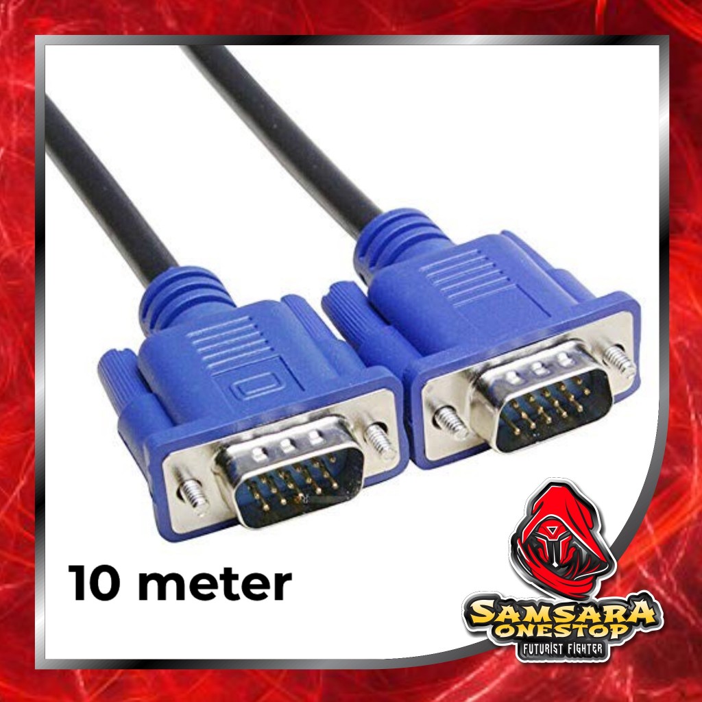 Jual Kabel VGA 10M - Vga Cable Male to Male 10 Meter | Shopee Indonesia
