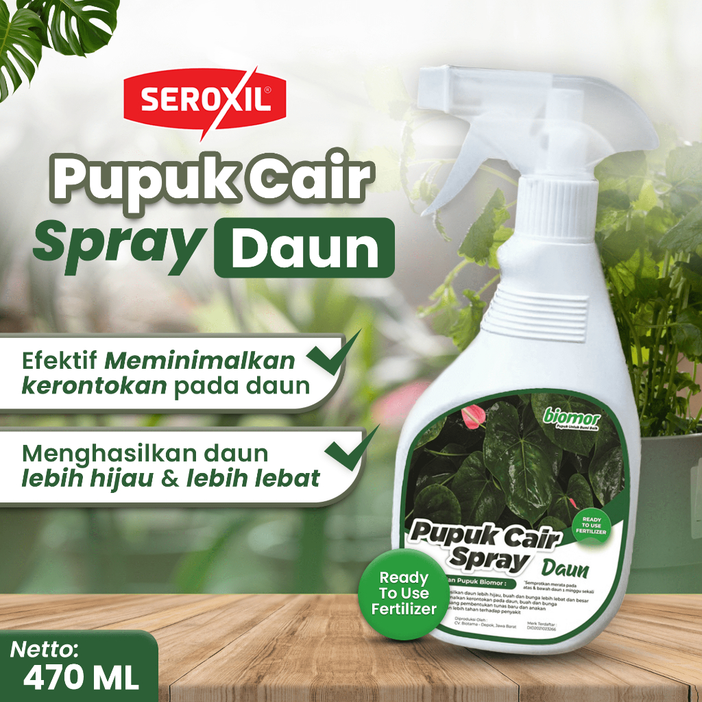 Jual Pupuk-Nutrisi Organik Cair Semprot Daun Tanaman Hias 450ml (Biomor ...