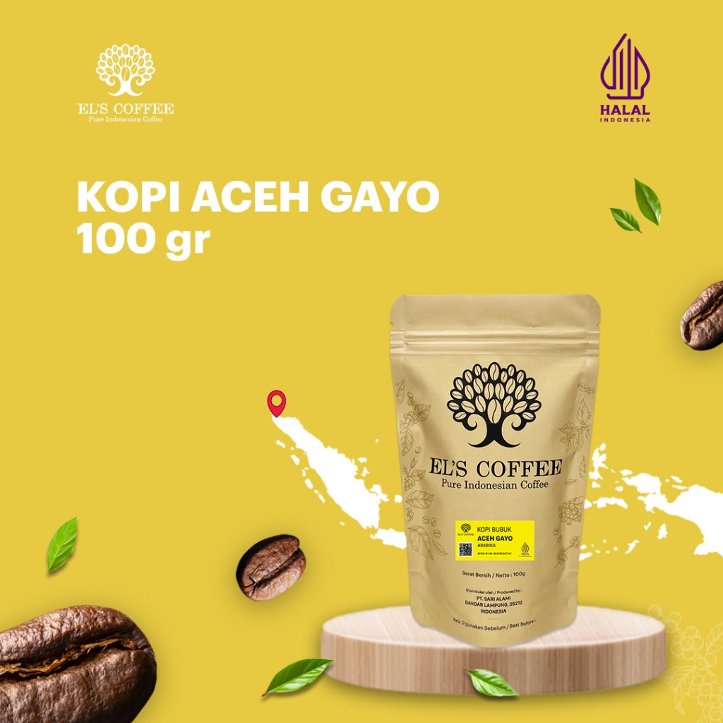 Jual EL'S COFFEE Aceh Gayo Arabika 100Gr Pure Indonesia Coffee Beans / Fine / Course Roasted ...
