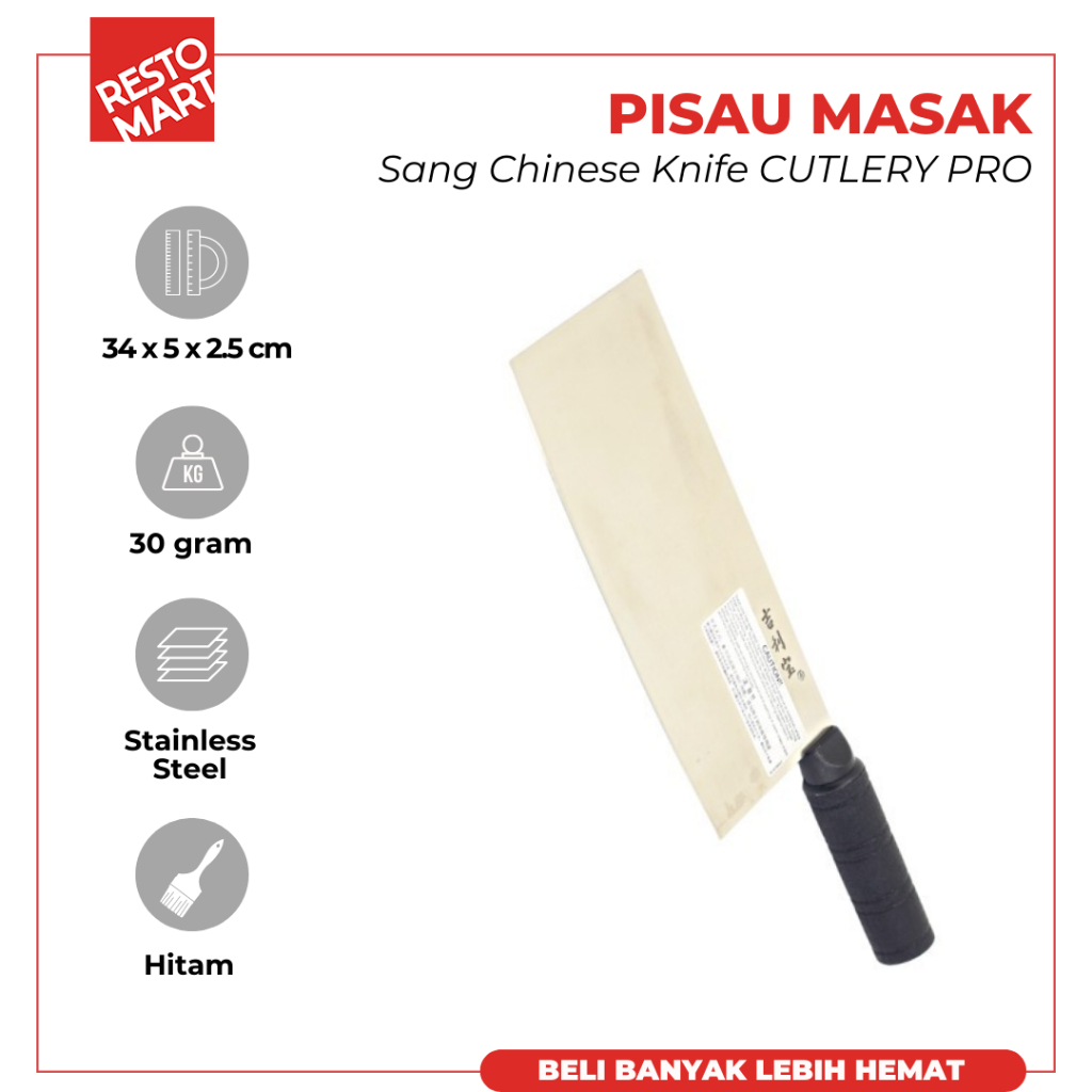 Jual Sang Chinese Knife Black / Pisau Golok Hitam CUTLERY PRO KB 1393 ...