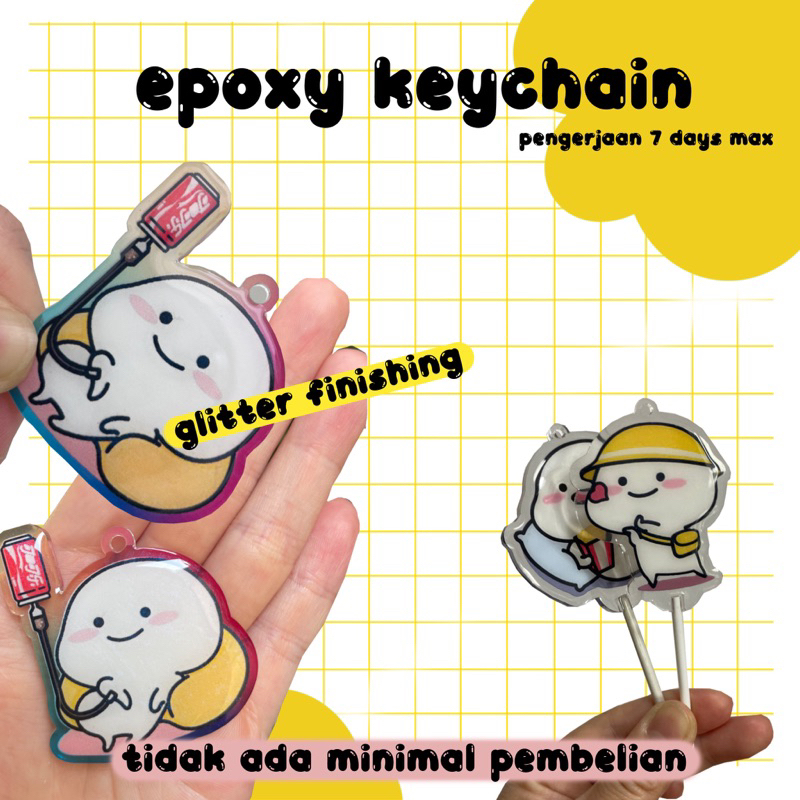 Jual epoxy keychain custom by totole_id / epoxy glitter gantungan kunci ...
