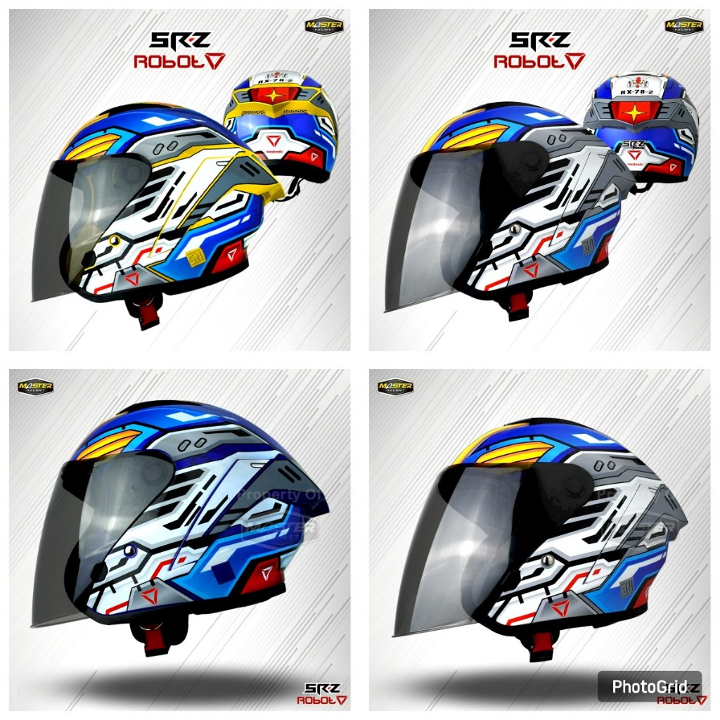 Jual Helm Dewasa Srz Helioz Robot Helm Half Face SNI | Shopee Indonesia