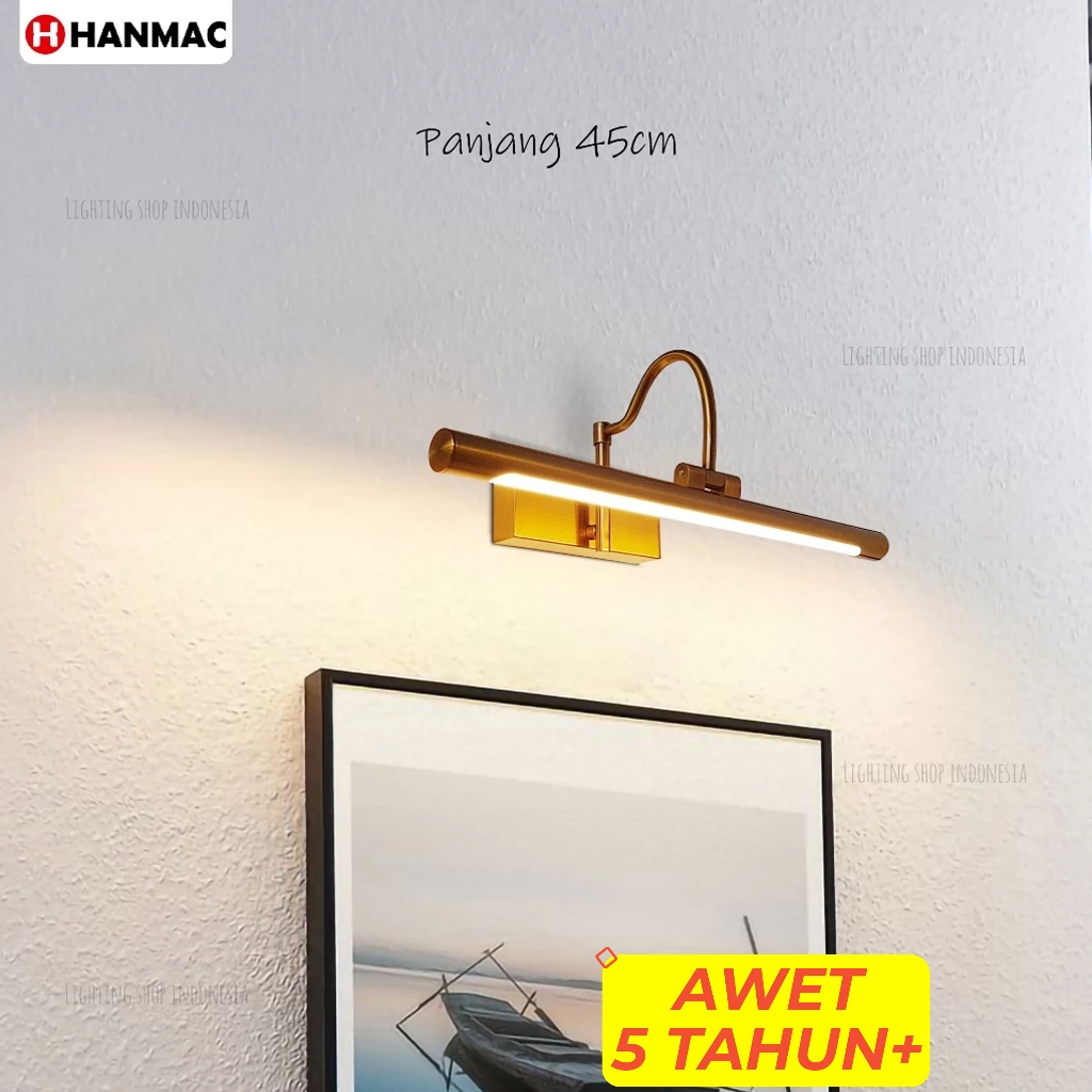 Jual Lampu lukisan lampu wastafel dinding led 44cm 57cm body gold ...